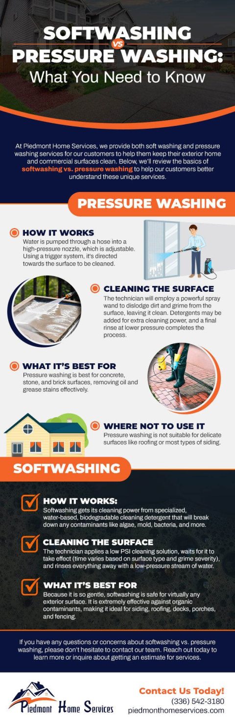Softwashing vs Pressure Washing: What You Need to Know [infographic ...